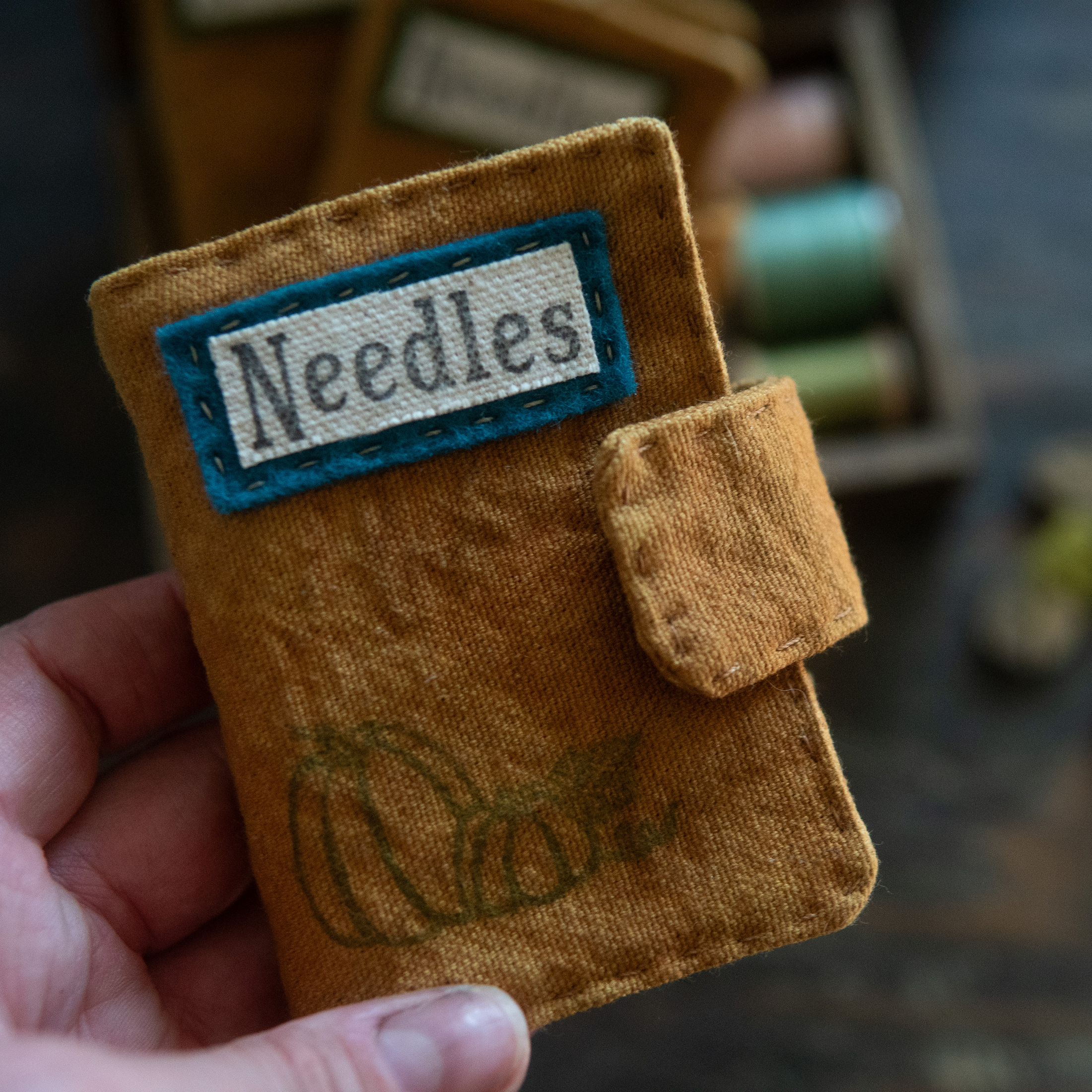 Pumpkin Needle Book turquoise pages – Evoke Supply Co.